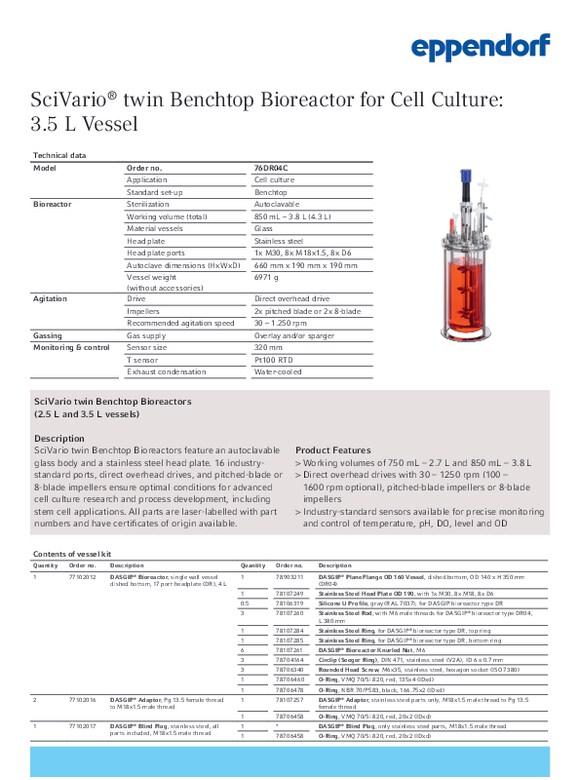 SciVario® twin Benchtop Bioreactors for Cell Culture