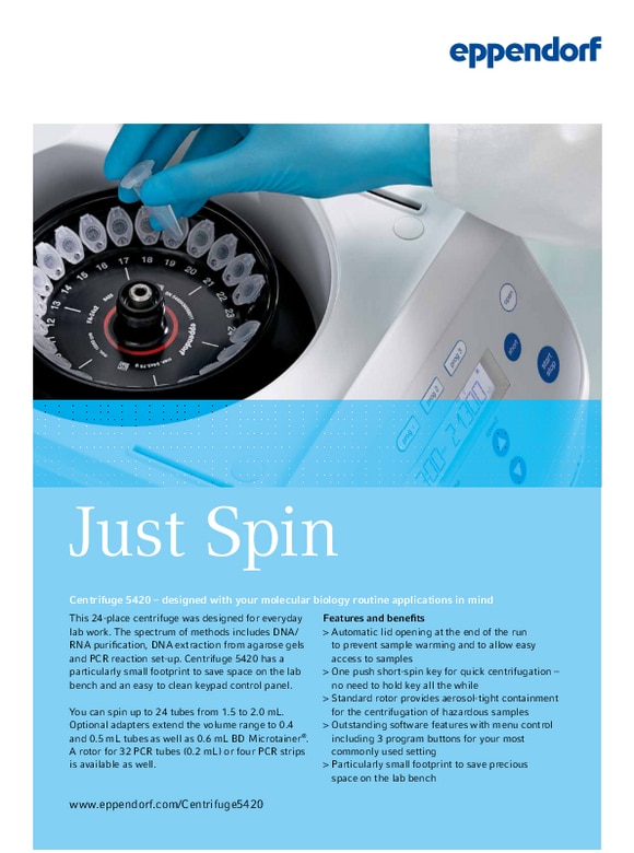 Eppendorf Centrifuge 5420 小型台式高速离心机 | 完美适配Eppendorf 离心管的离心机